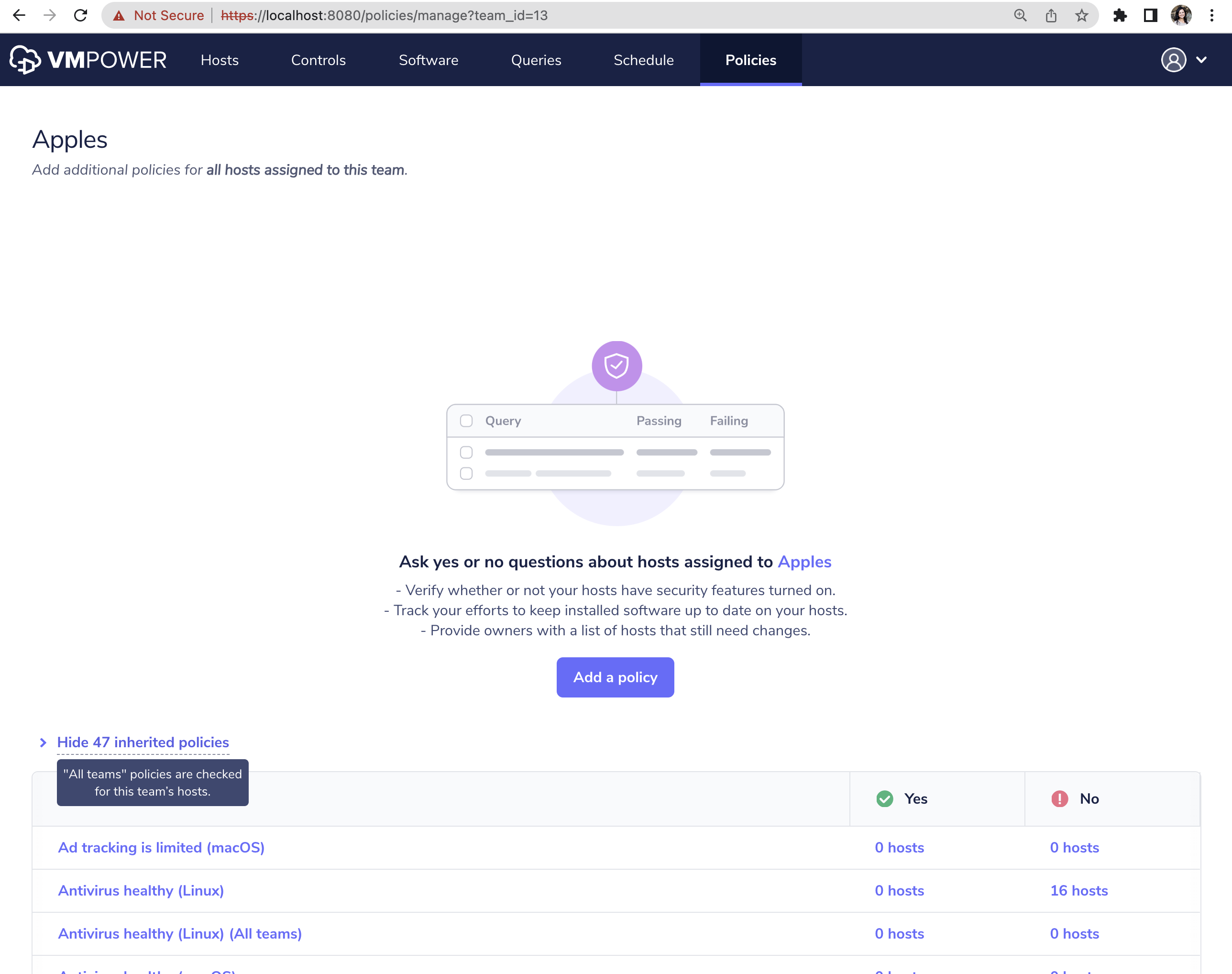 Show inherited policies button missing from manage policies page ...