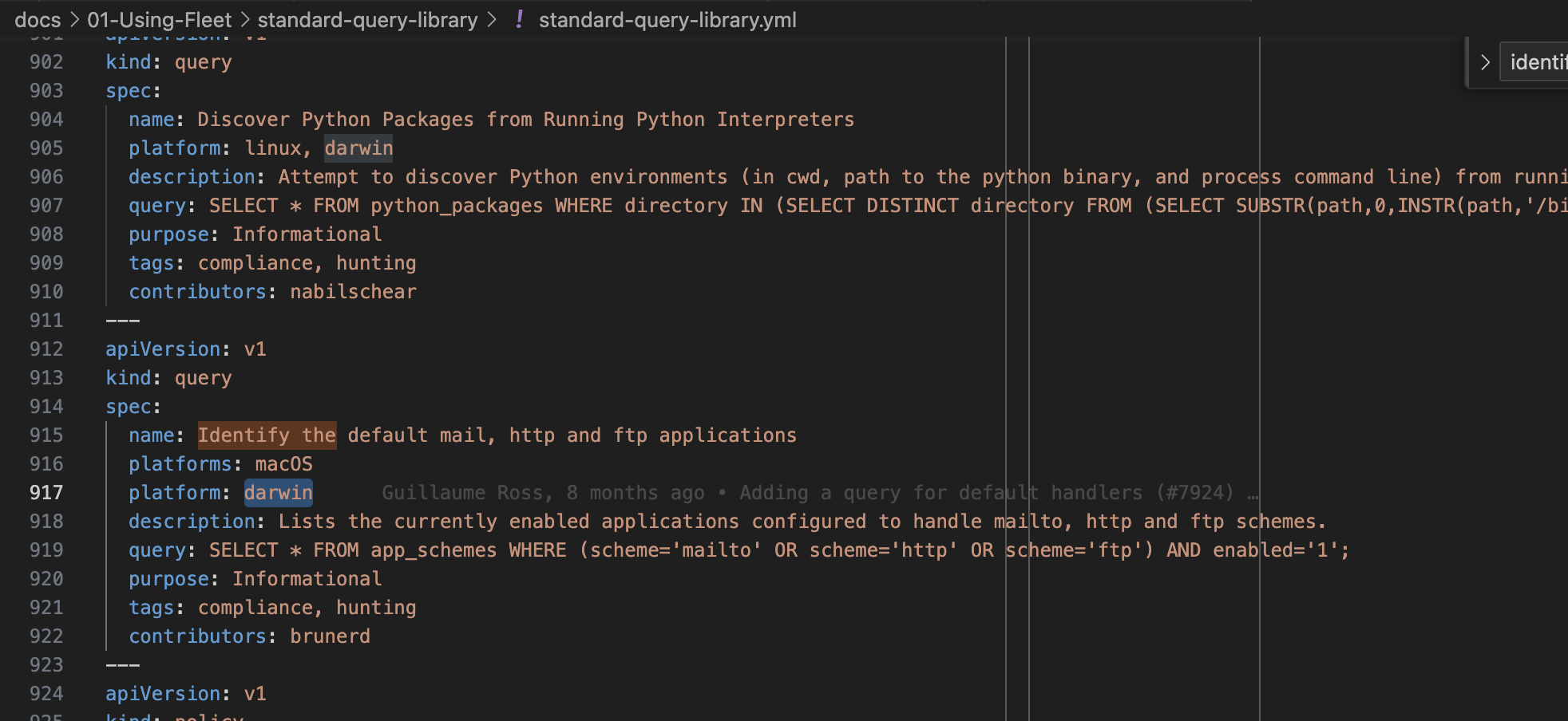 New queries feature: Fix fleetctl command to apply query.yml (currently doesn't seed the ...