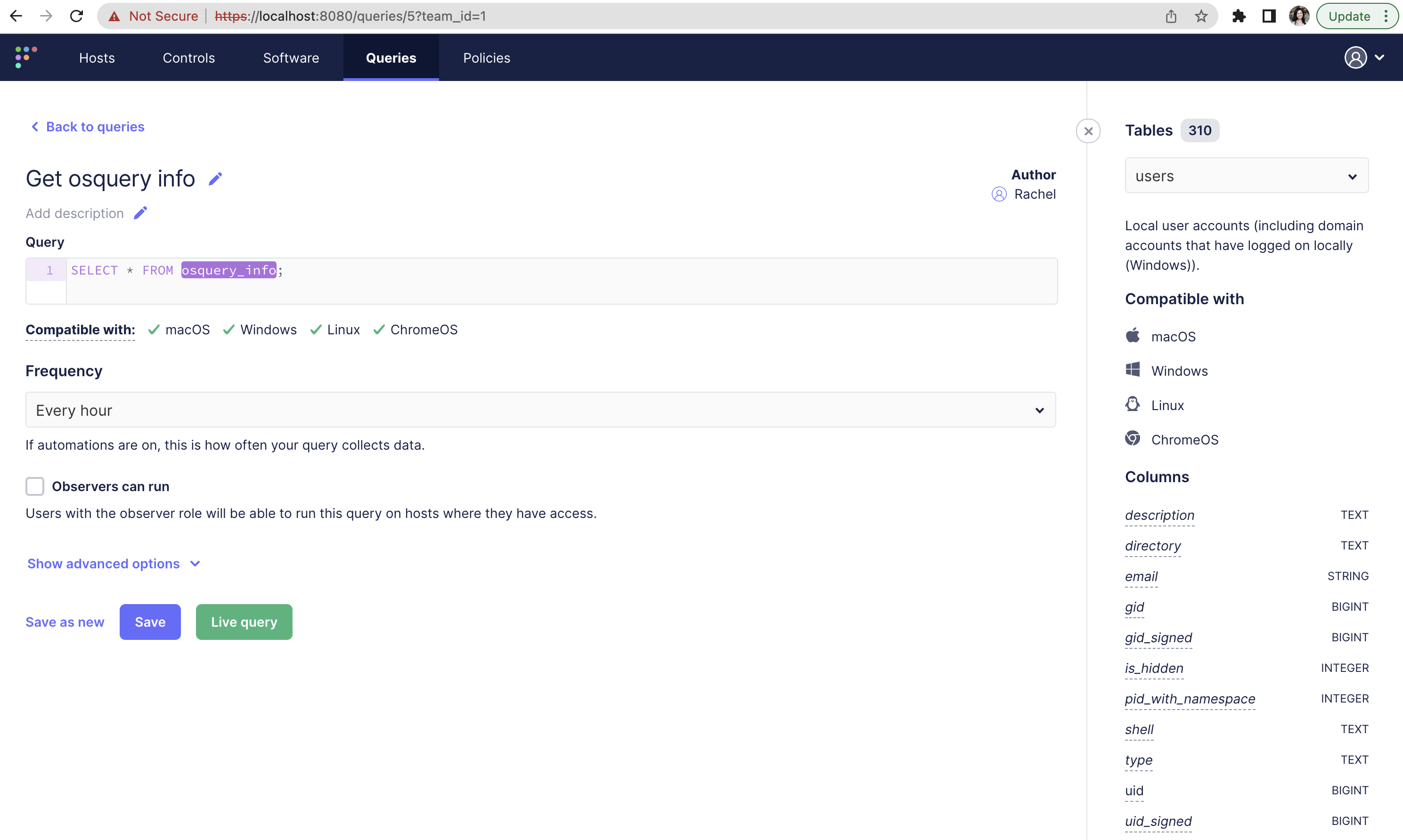 Fleet UI: Existing query side panel's table should match the table being queried · Issue #12899 ...