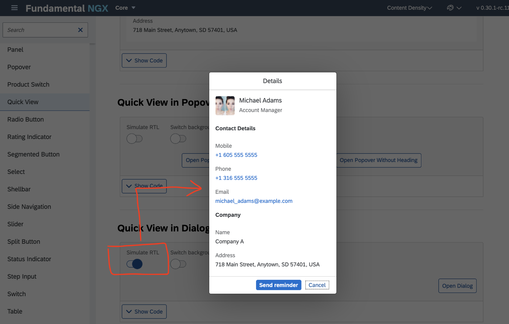 Bug Quick View In Dialog Does Not Simulate Rtl When Enabled · Issue 4747 · Sapfundamental Ngx