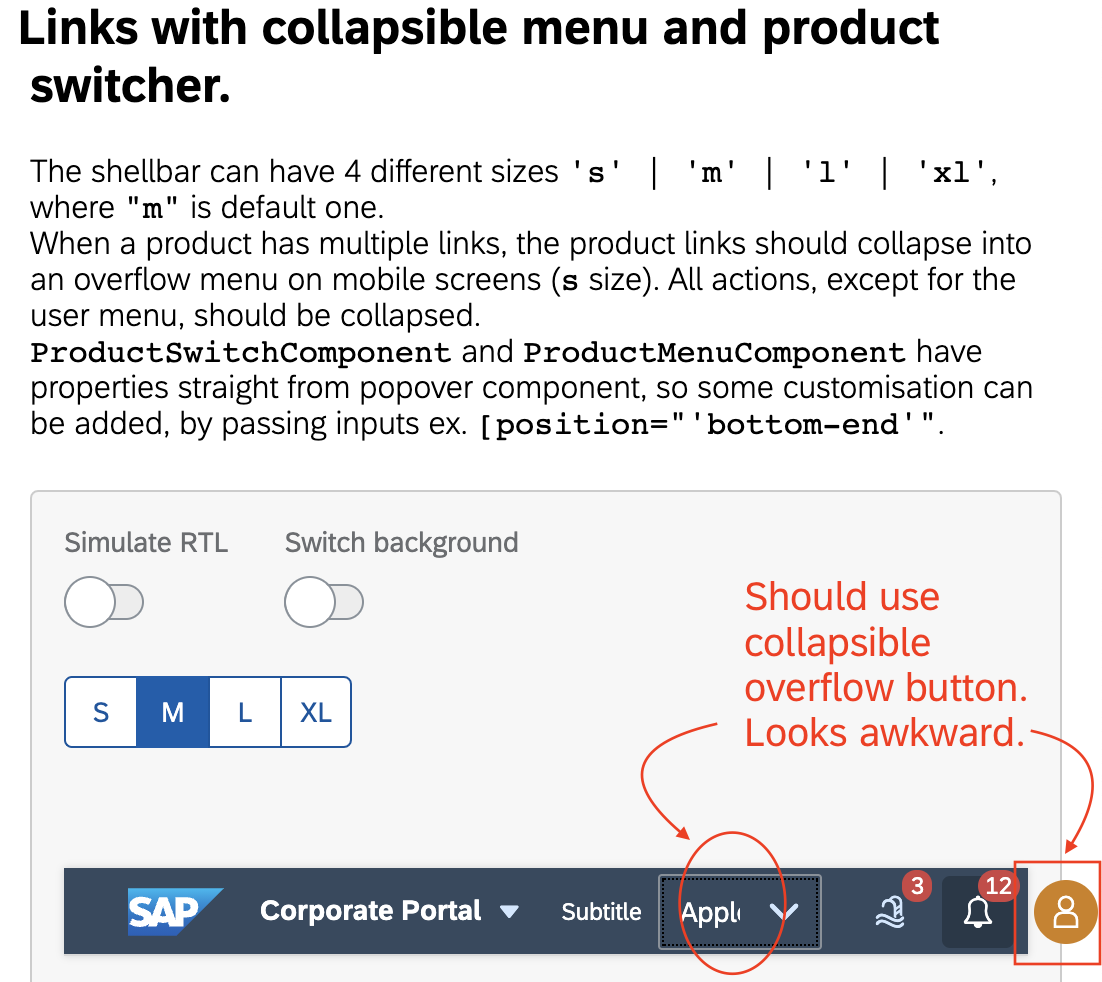 Bug Shellbar Medium Size Should Use Collapsible Overflow Button When Decreased In Size · Issue