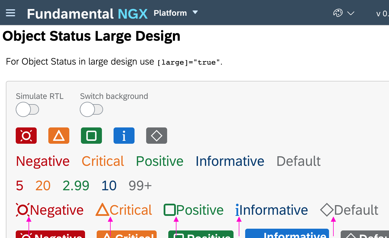 Bug: Object Status "Large" with Text and Icon - padding is not right ...