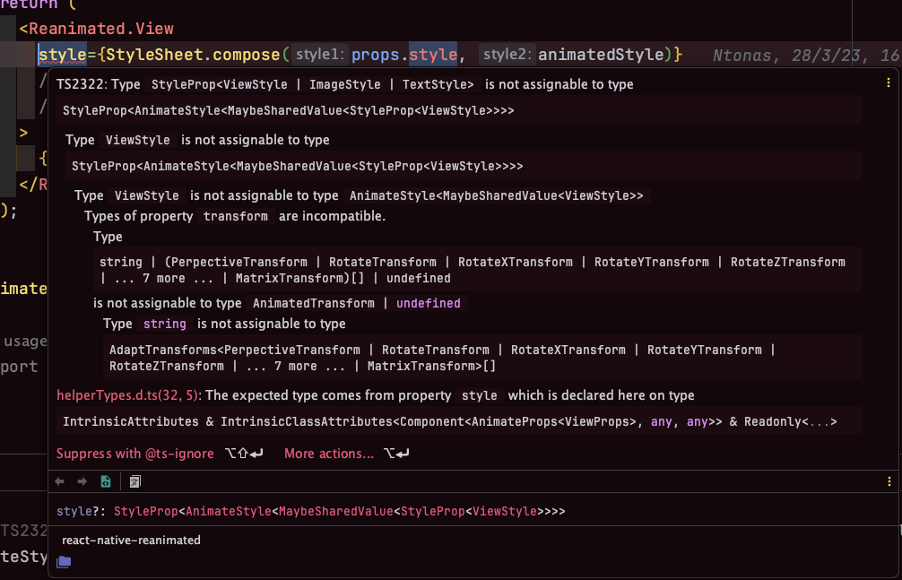 Potential Typescript Errors In React Native Reanimated 340 · Issue 