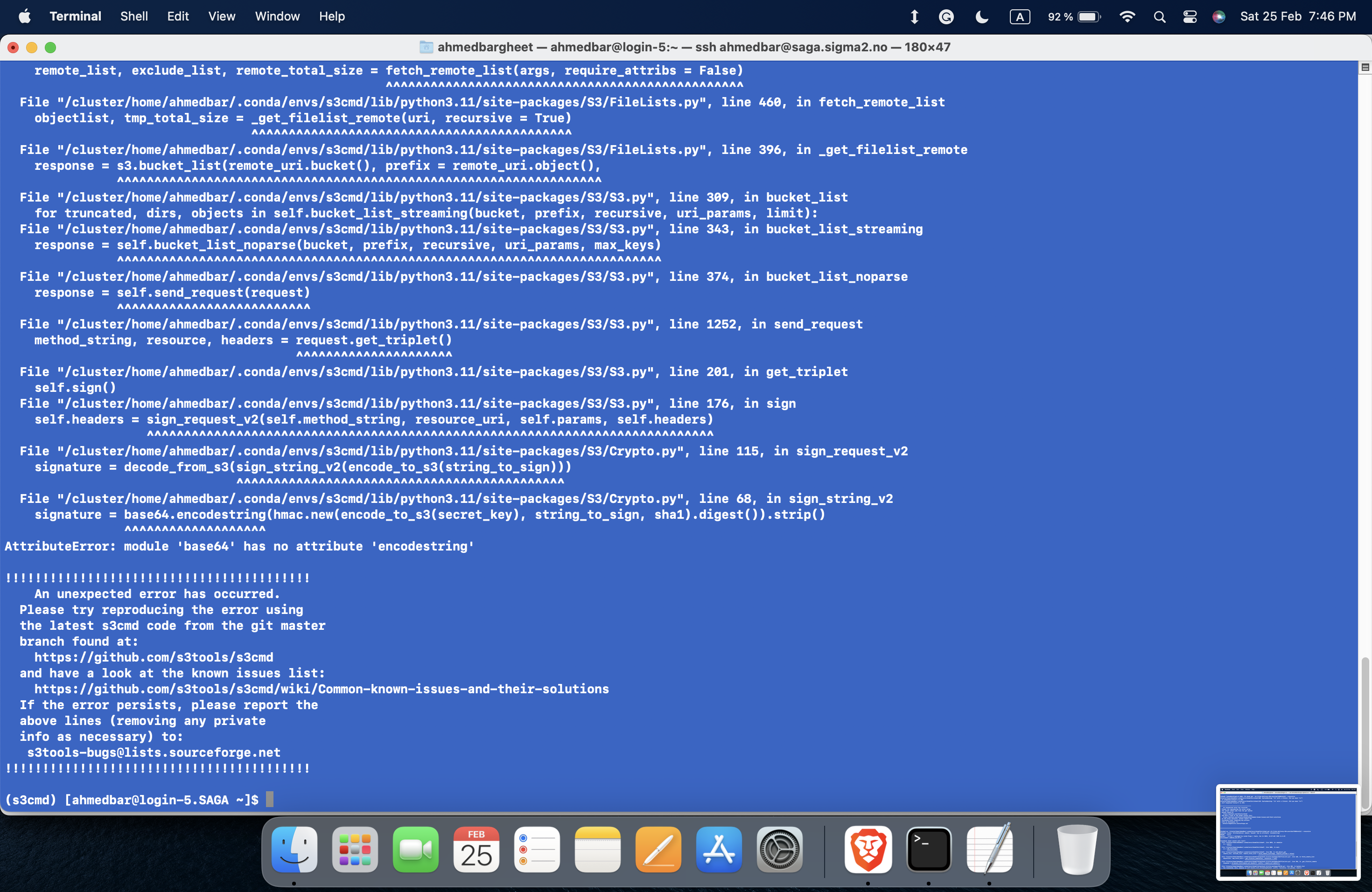 weird error · Issue #1310 · s3tools/s3cmd · GitHub