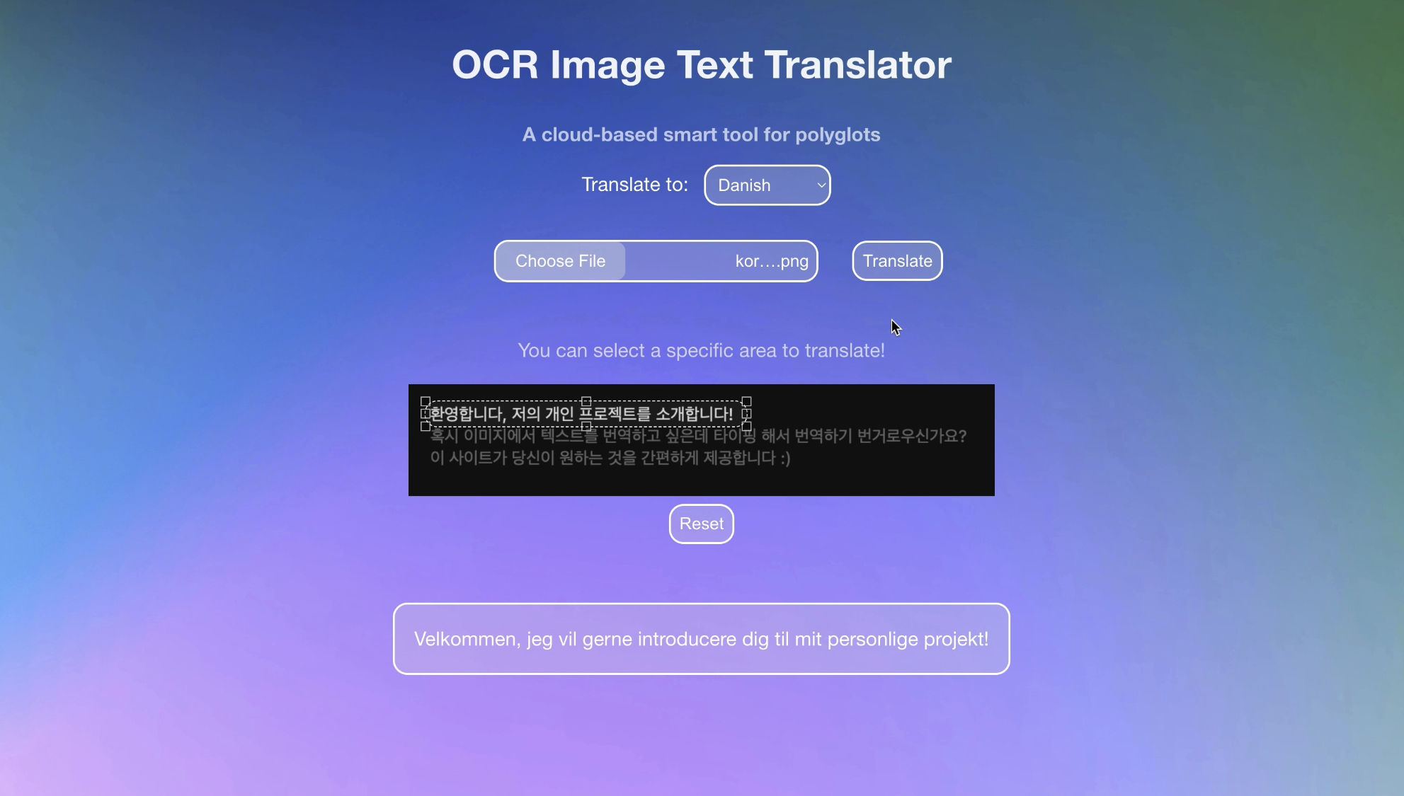 GitHub - yjeong48/LiveText: Translate text from images!