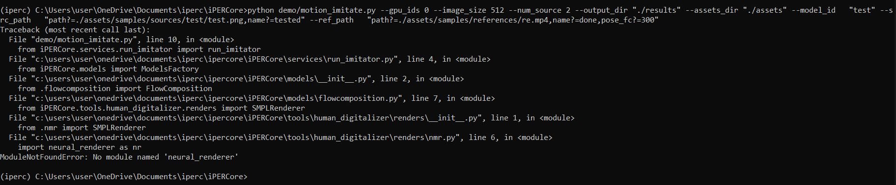 No nodule named neural_renderer · Issue #20 · iPERDance/iPERCore · GitHub
