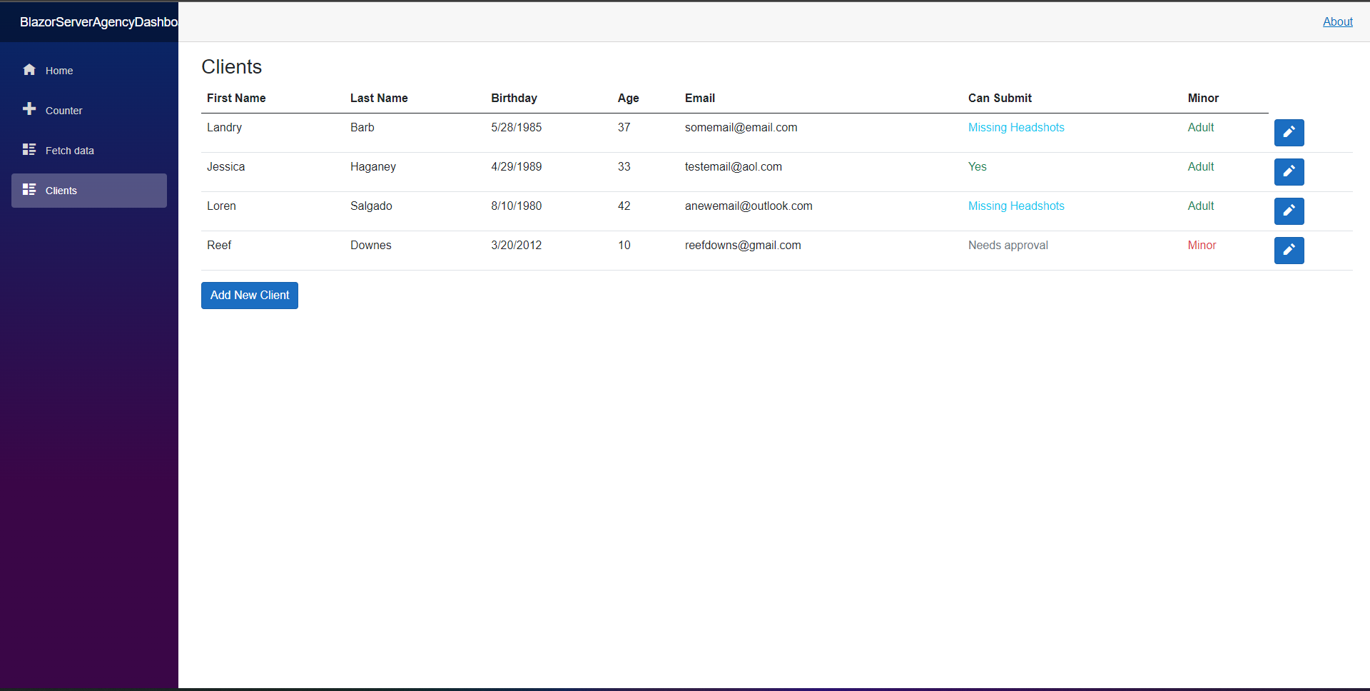 GitHub - LandryBarb/Agency-Dashboard_BlazorServerApp: Entertainment Agency Dashboard App ...