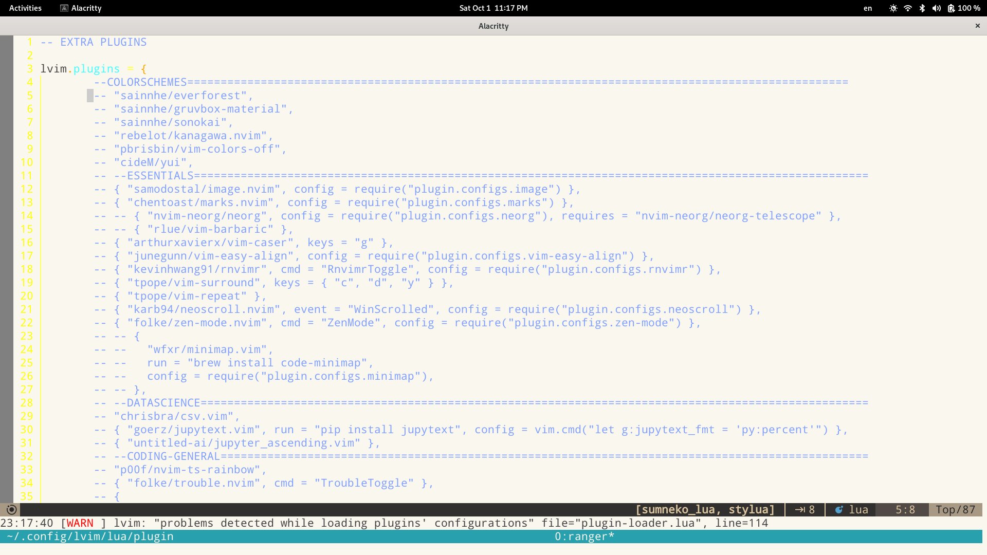 lualine theme get stuck to default, can't change · Issue #3106 · LunarVim/LunarVim · GitHub