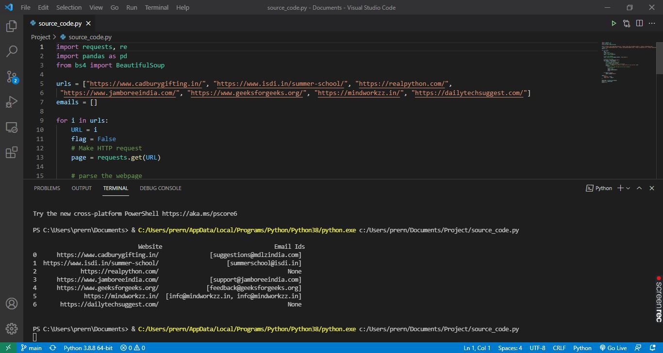 GitHub - Prerna1101/web-scraping: Extract Email Ids from website