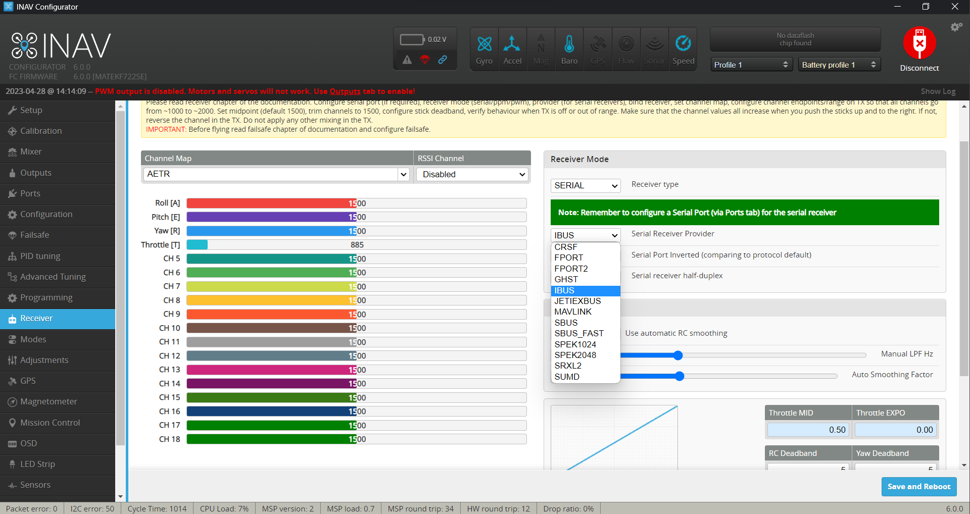 No PPM option found in INAV 6 configurator for operating Flysky FS-i6S with FS-IA10B receiver ...