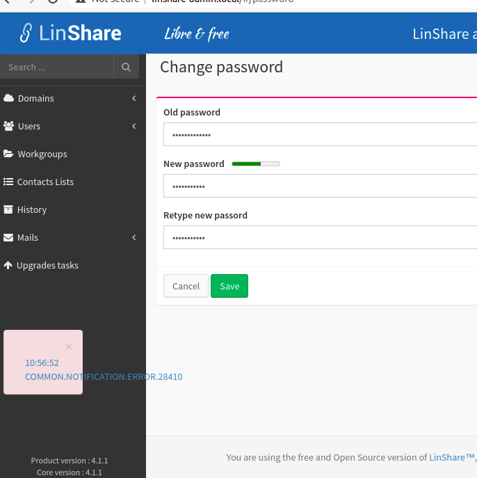 Don't change password and add technical accounts in LinShare administration interface · Issue ...