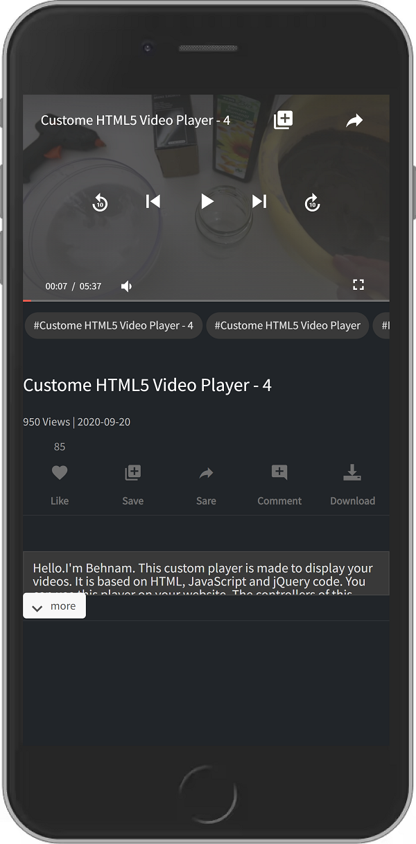 GitHub - bpasban/Custom-HTML5-Video-Player: Hello.I'm Behnam. This ...