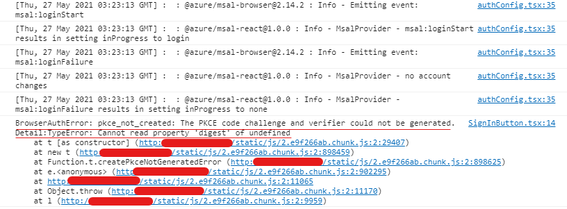 [React] Client report error: BrowserAuthError: pkce_not_created · Issue ...
