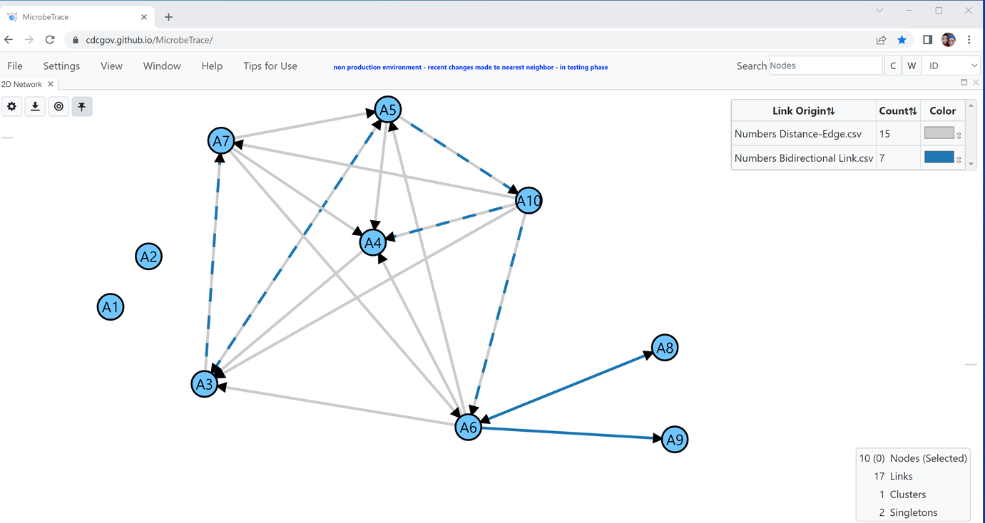MT DEV/PROD: New arrows displaying after adding FASTA or Distance CSV files - TN93 or SNP metric ...