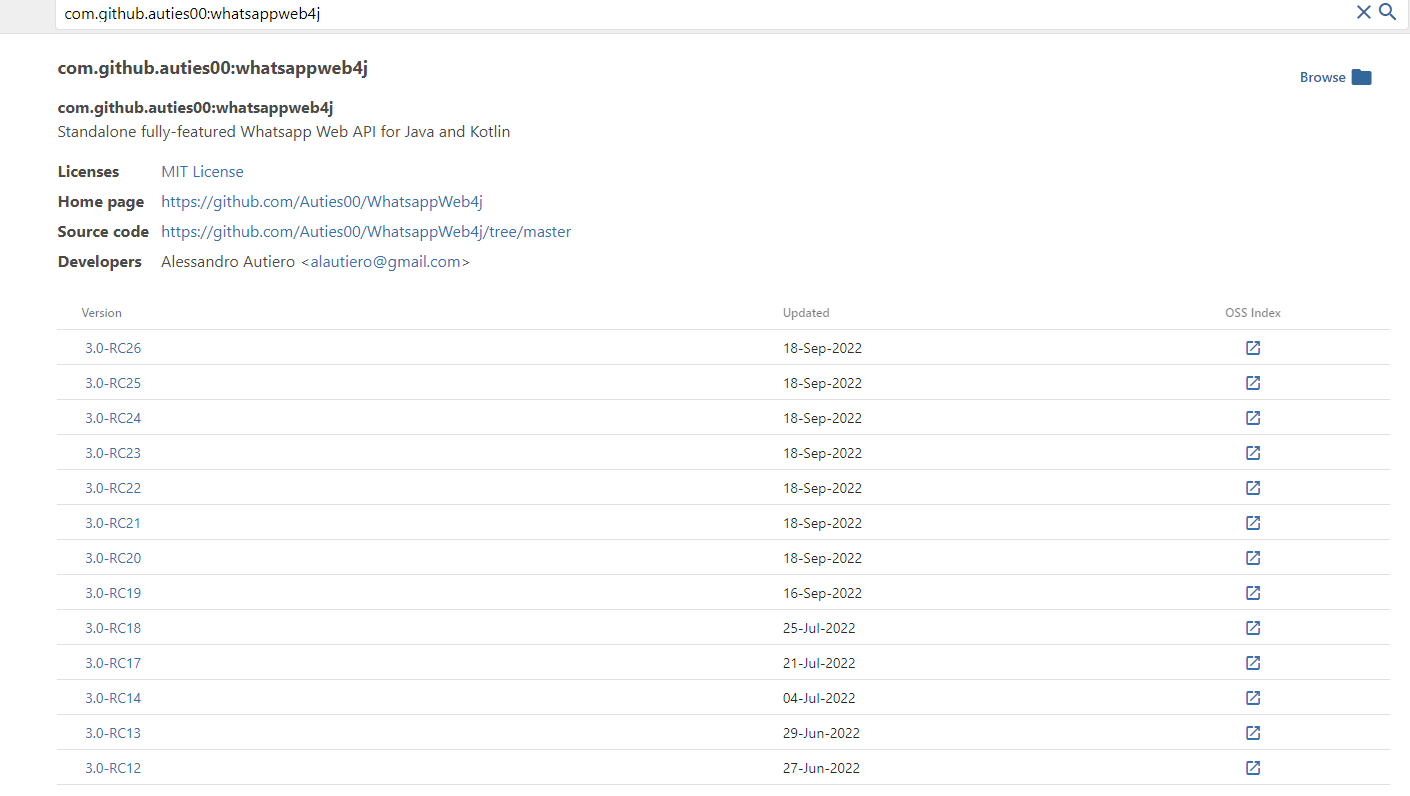 3.0-RC27 not available in repo (dependency cannot be resolved in gradle) · Issue #183 · Auties00 ...