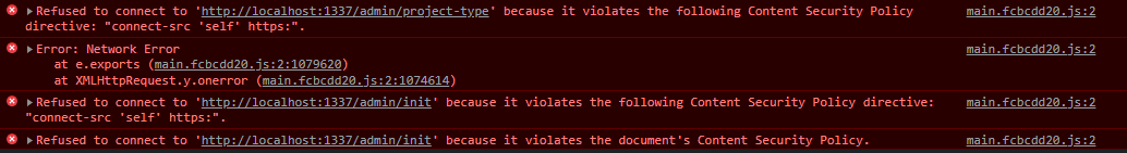 Can't Run Strapi on port 1337 getting error 426 "This page isn't ...