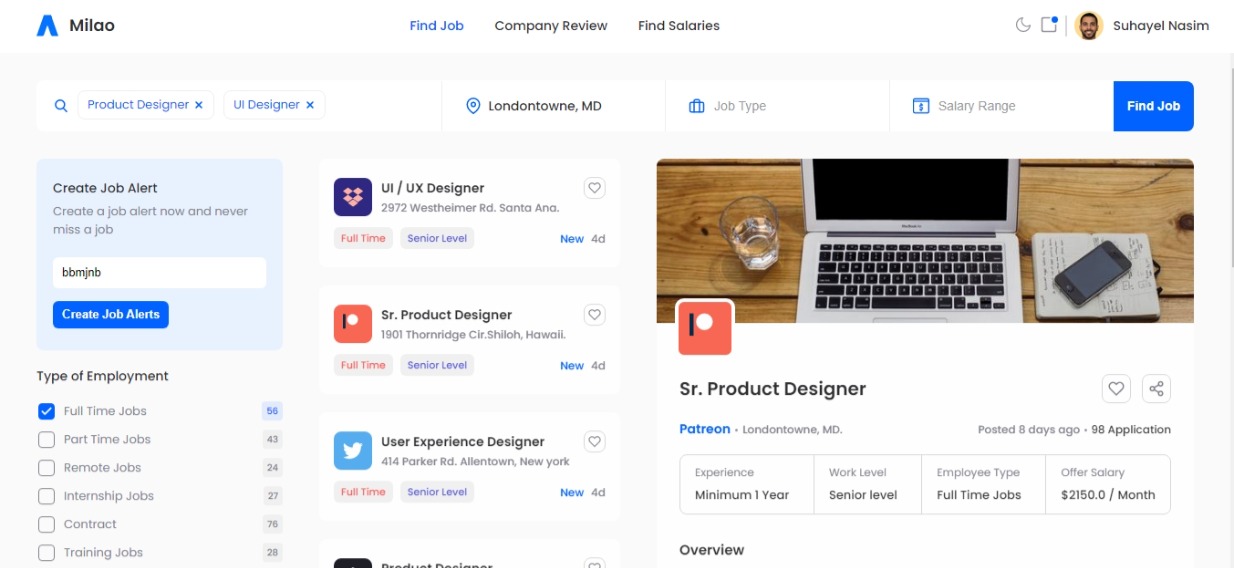 GitHub - kevinmmansour/Job-Search-Platform: Job Search Platform UI
