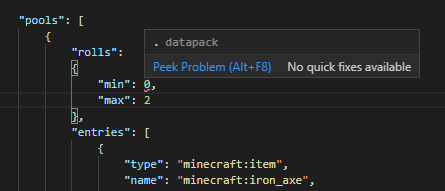 ". datapack" error in loot table · Issue #702 · SpyglassMC/Spyglass · GitHub