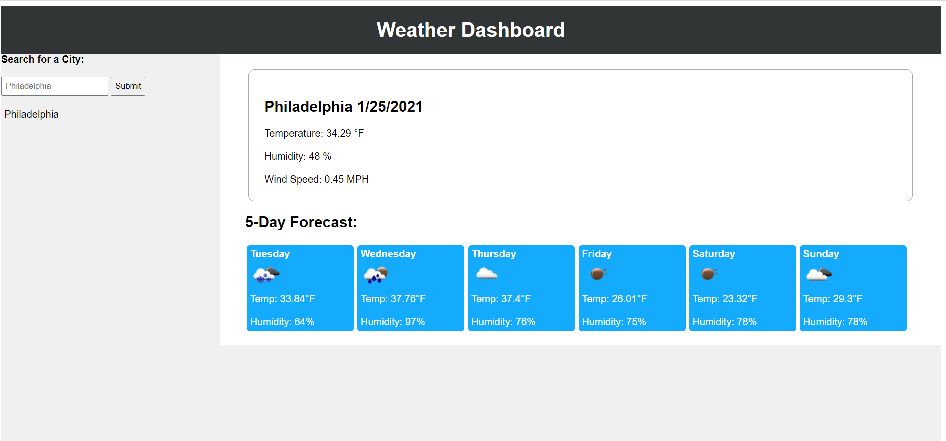 GitHub - mschellberg/weather-dashboard