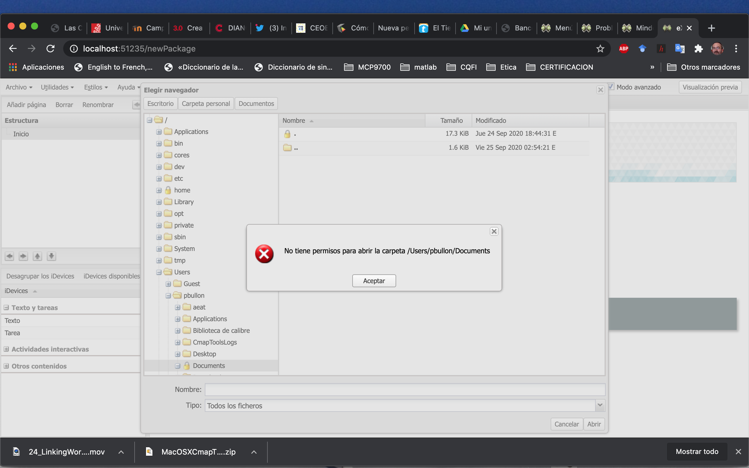 Problema de permiso para acceder a carpeta de mis documentos · Issue #528 · exelearning/iteexe ...