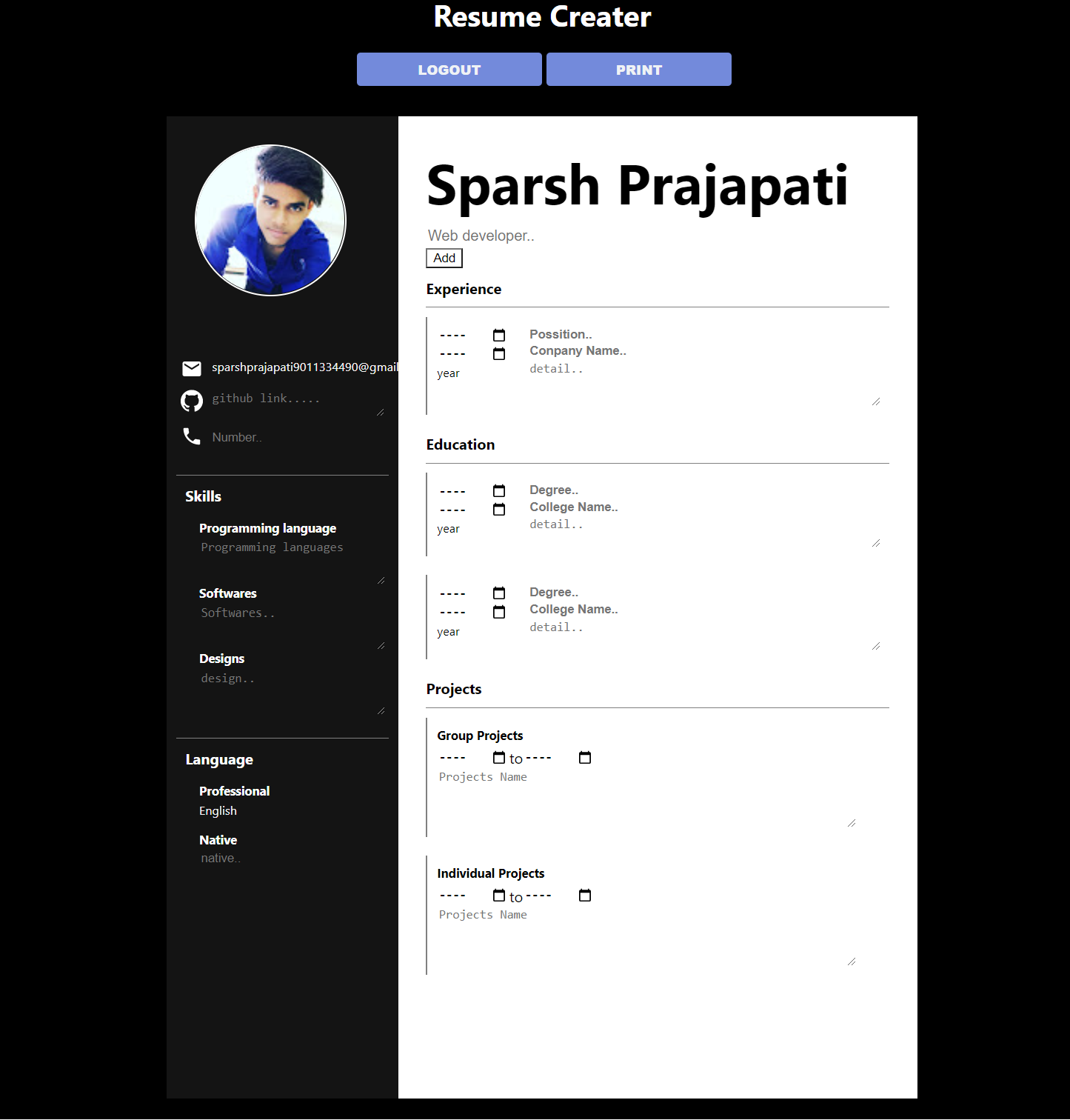 GitHub - sparshp/Resume-Builder