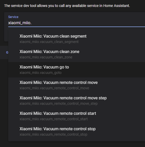 xiaomi_miio: service not found for vacuum · Issue #58997 · home-assistant/core · GitHub