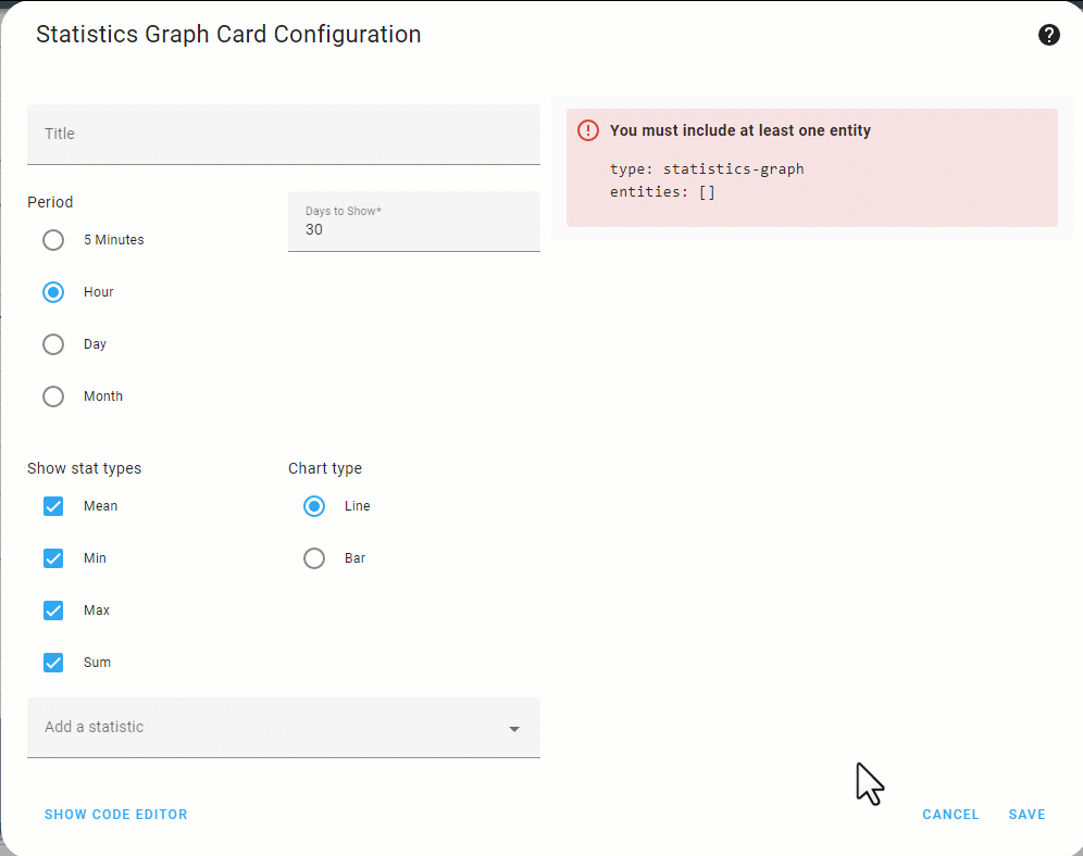 Statistics Graph card: non-existing entities are present in picker (and keep stored in DB ...