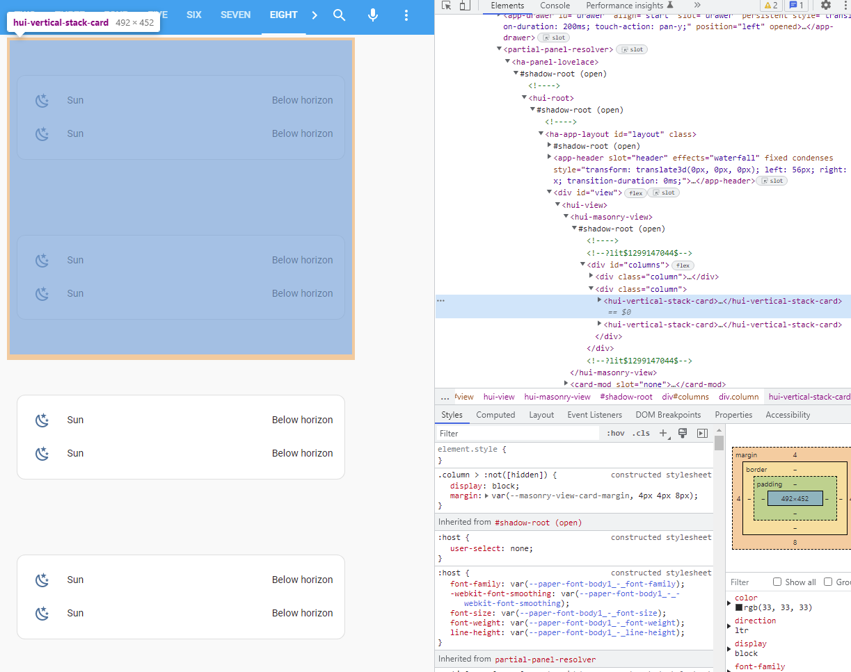 Themes: Vertical-stack-card of dashboard behaving differently than the rest · Issue #235 ...