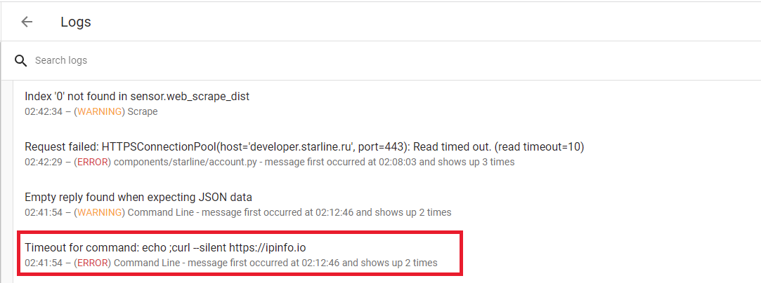 Log: search does not work properly for a "brief" log · Issue #18623 · home-assistant/frontend ...