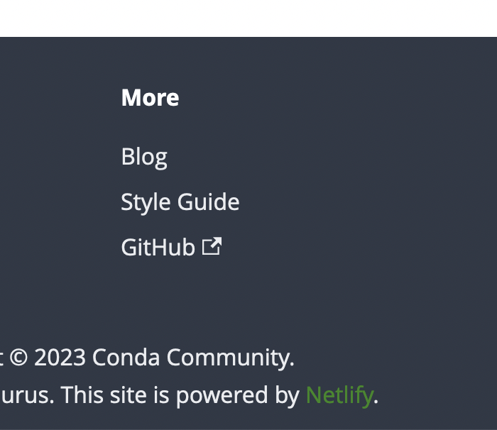Add link to analytics site in our site footer · Issue #119 · conda-incubator/conda-dot-org · GitHub