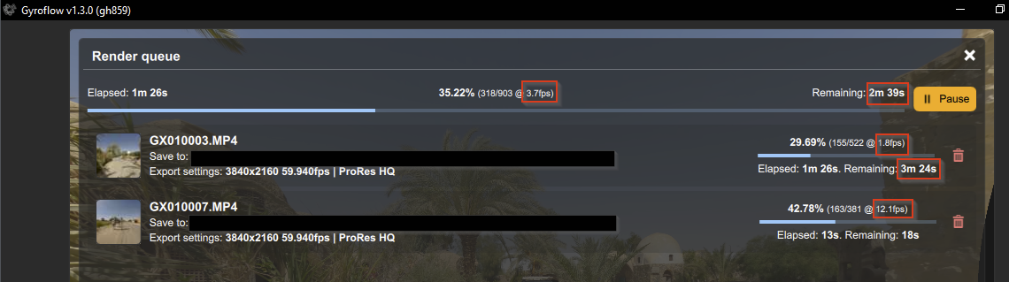 Render queue statistics go wrong when starting export multiple times · Issue #505 · gyroflow ...