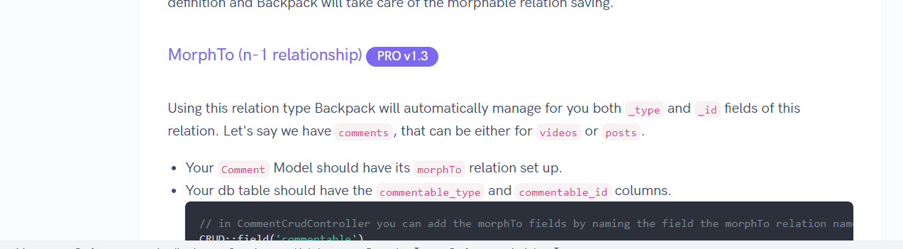 [Bug] Error 500 The relationship field does not support MorphTo at the moment on Backpack v5 ...