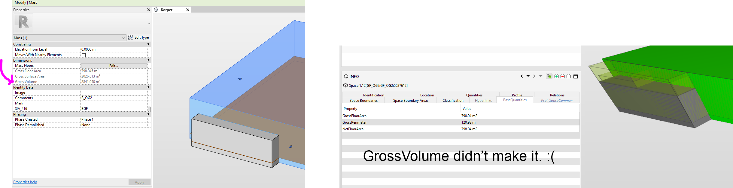 Revit Mass, GrossVolume missing in BaseQuantities · Issue #232 · Autodesk/revit-ifc · GitHub