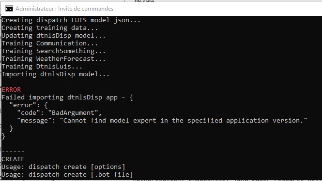 Dispatch create fails with Cannot find model expert in the specified application version · Issue ...