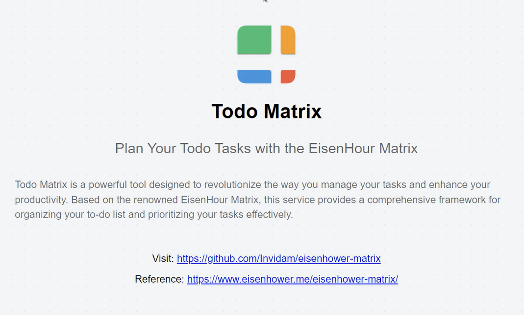 GitHub - Invidam/eisenhower-matrix: eisenhower-matrix