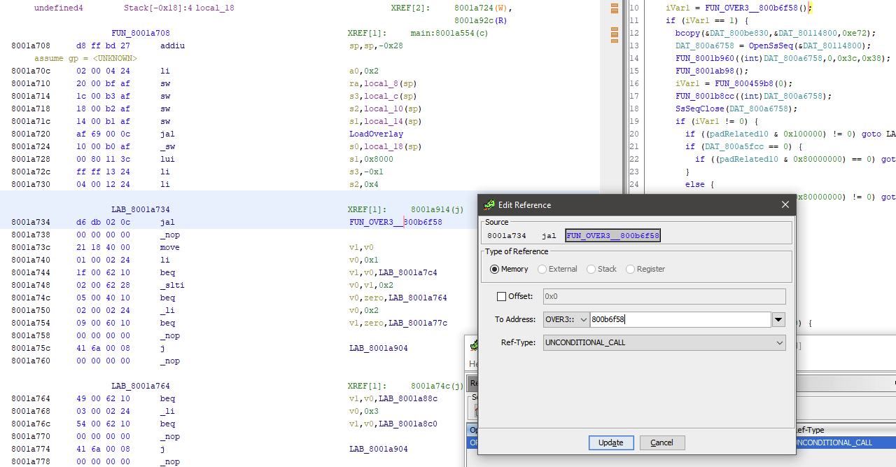 Decompiler doesn't work with refs to overlay · Issue #2680 ...