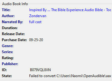 Failed to Convert error · Issue #456 · openaudible/openaudible · GitHub