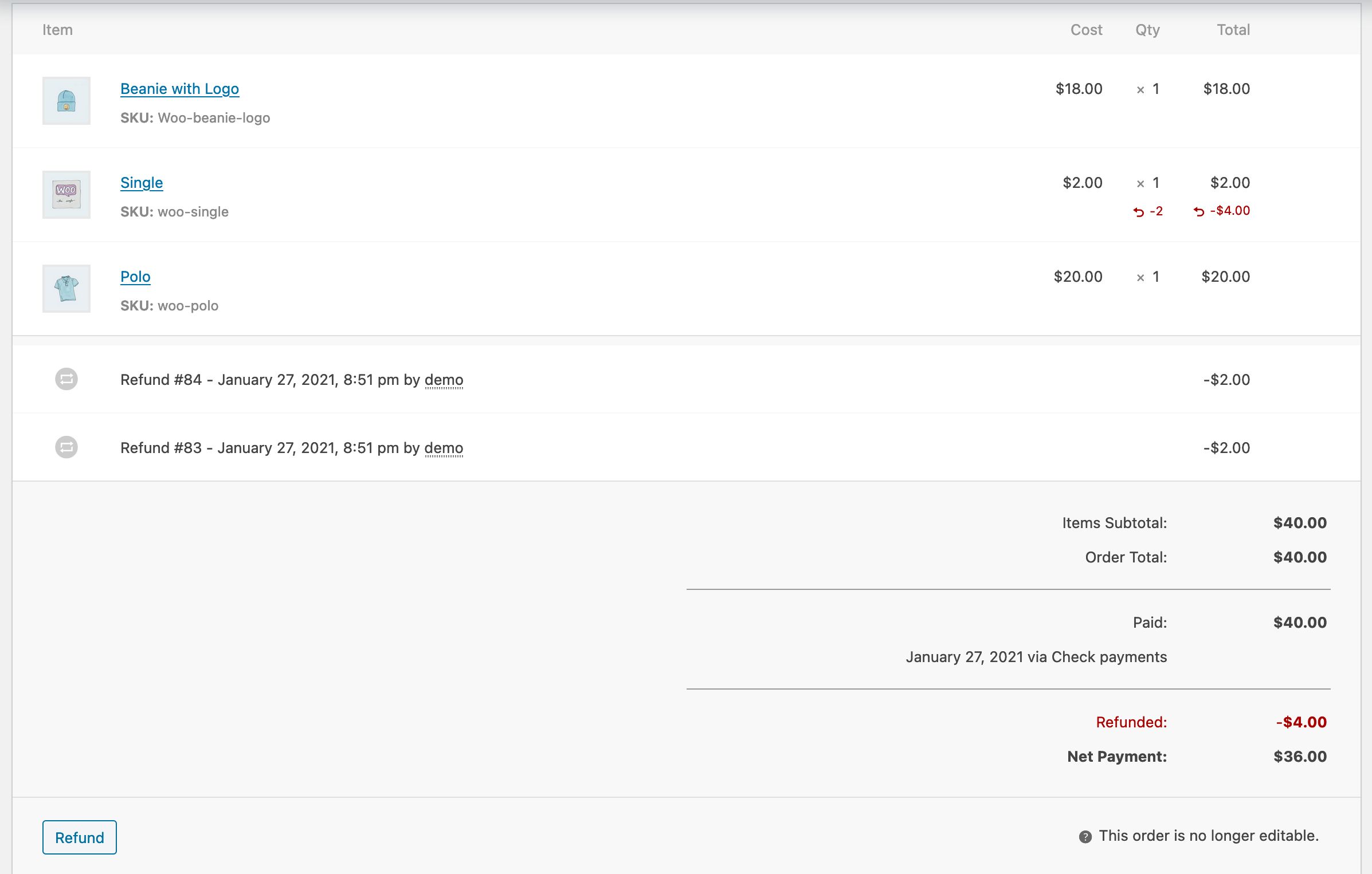 Items can be refunded multiple times · Issue #28856 · woocommerce ...