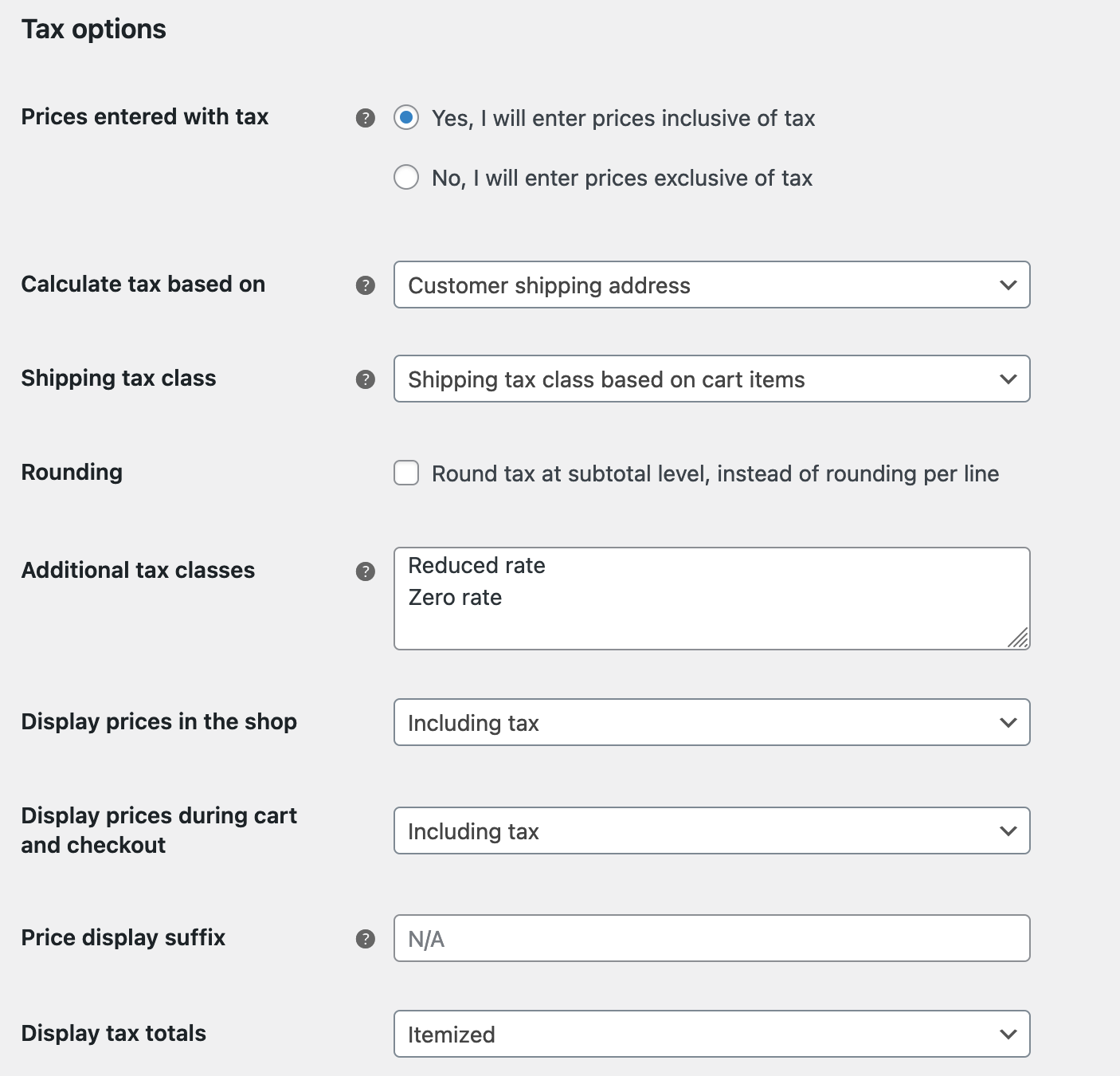 Shop prices entered "including tax" with "including tax" set displays ...
