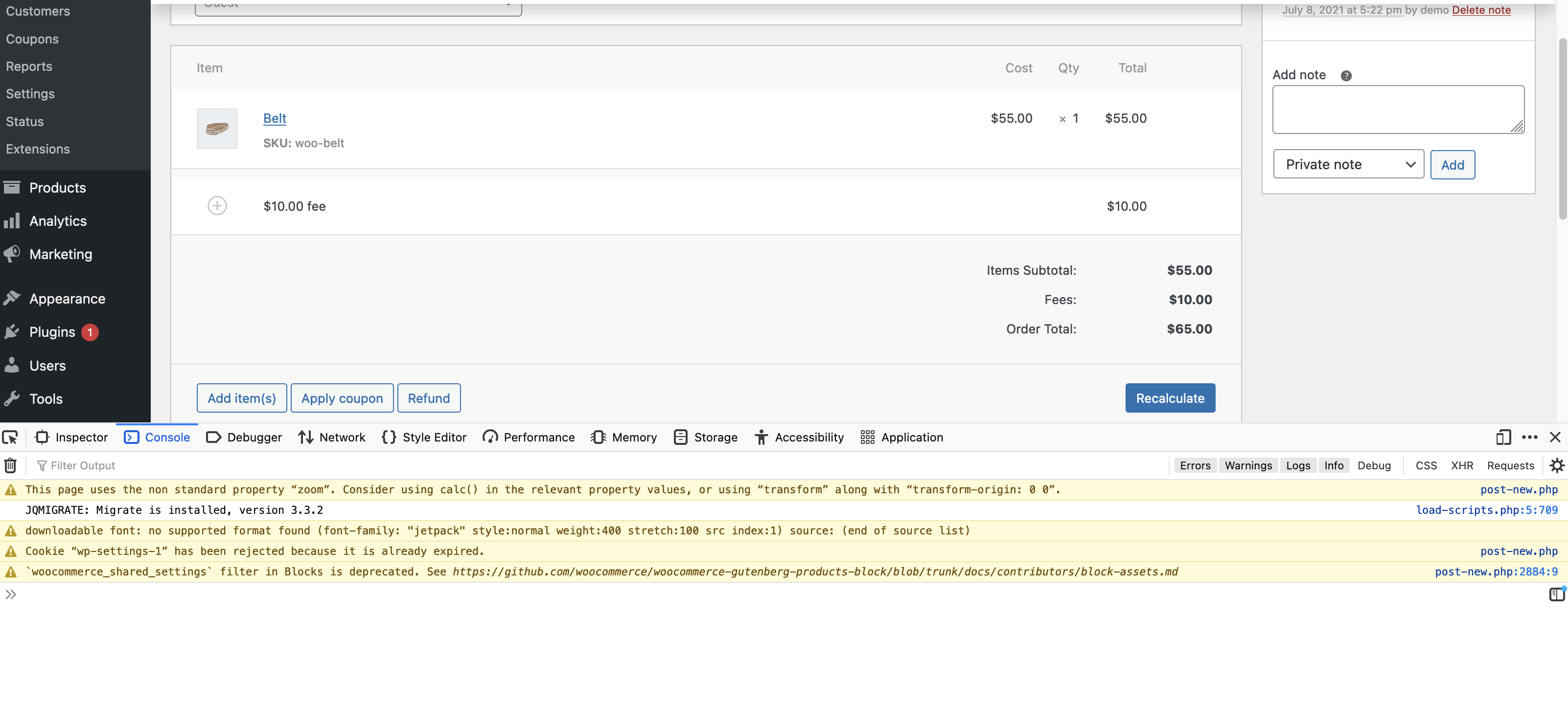 [GlobalStep] PHP error in Ajax response is triggered after adding "Fee" in percentage to manual ...
