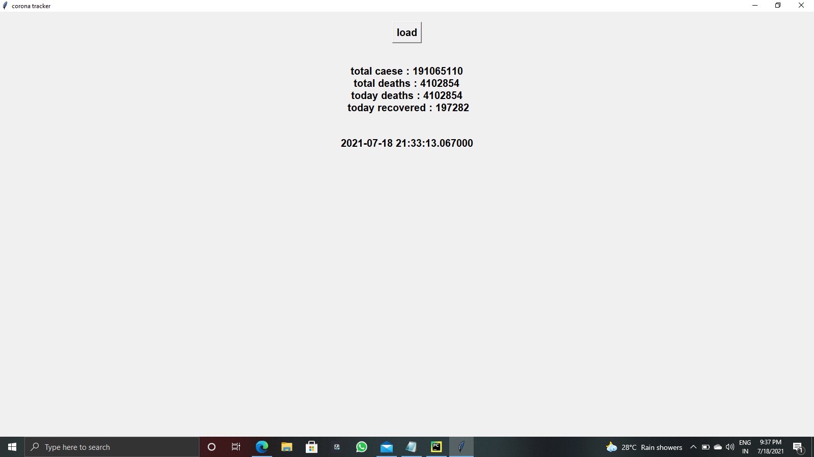 GitHub - Harish-kumar99/covid-19-cases-tracker: An API and Web Scrapping based project which ...