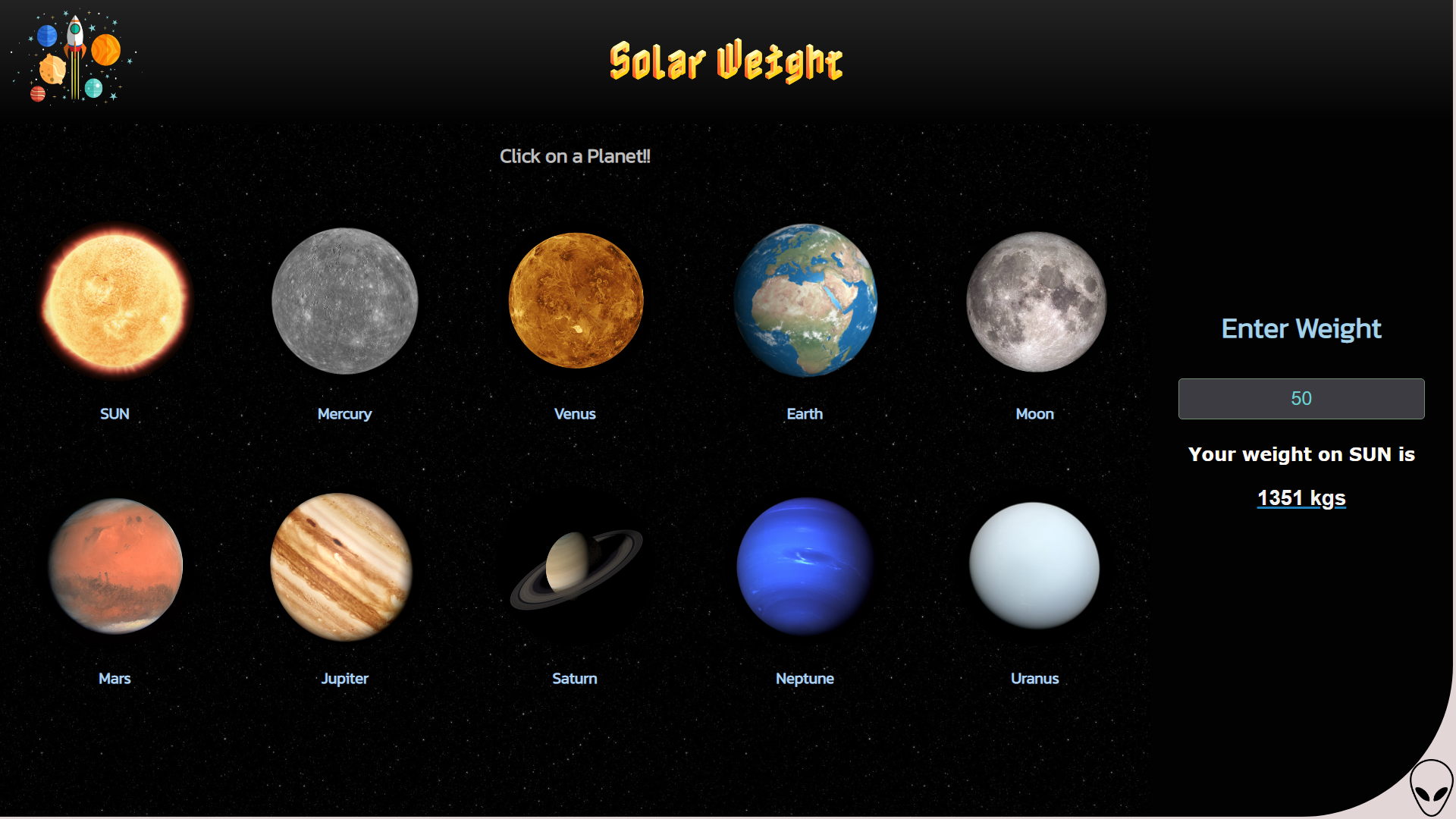 GitHub - AshutoshKY/Solar-Weight: Simple Website to have a Peek of your Weight on Other Planets ...