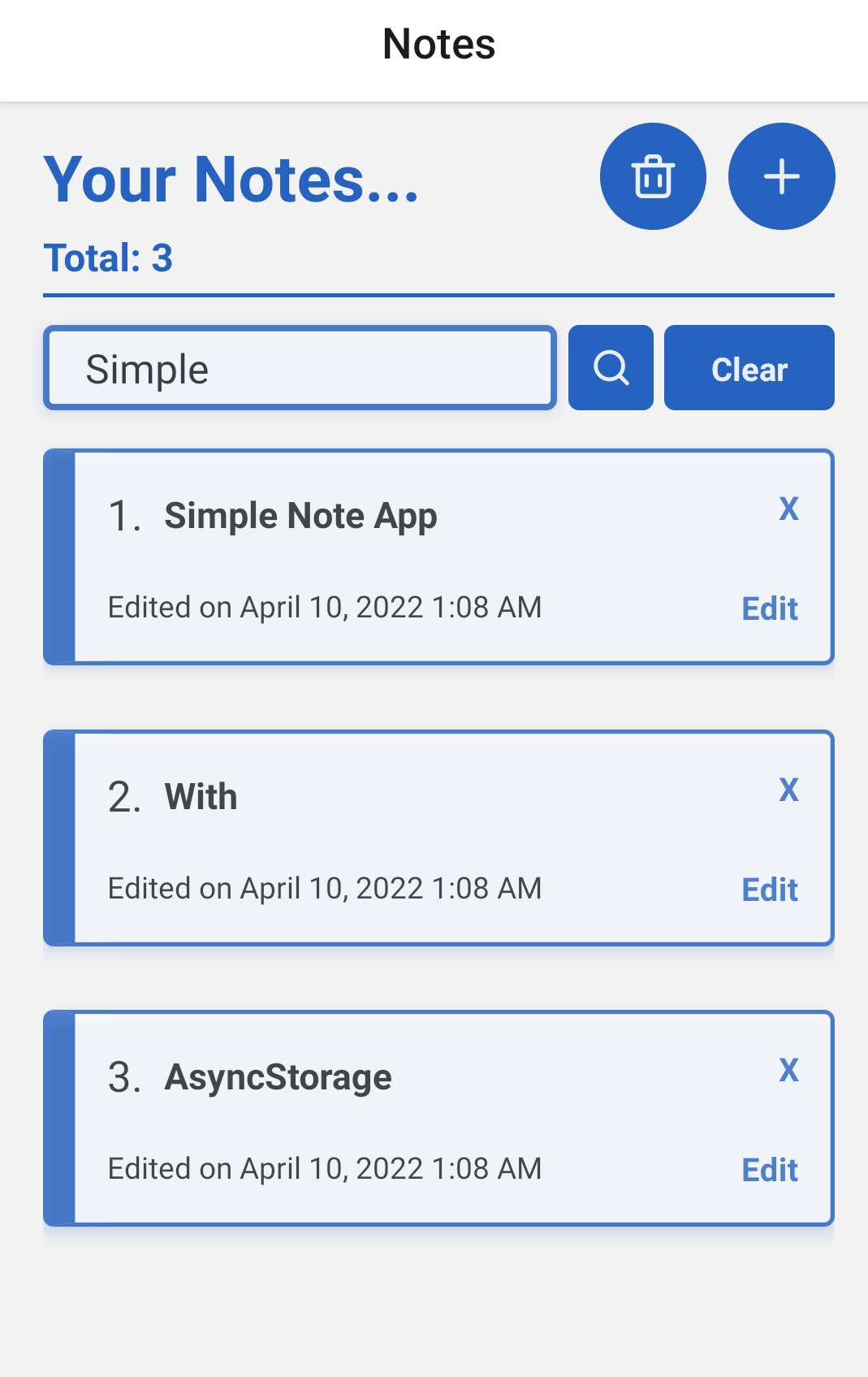 Github Thisisbond Notes With Asyncstorage Simple Note Taking App