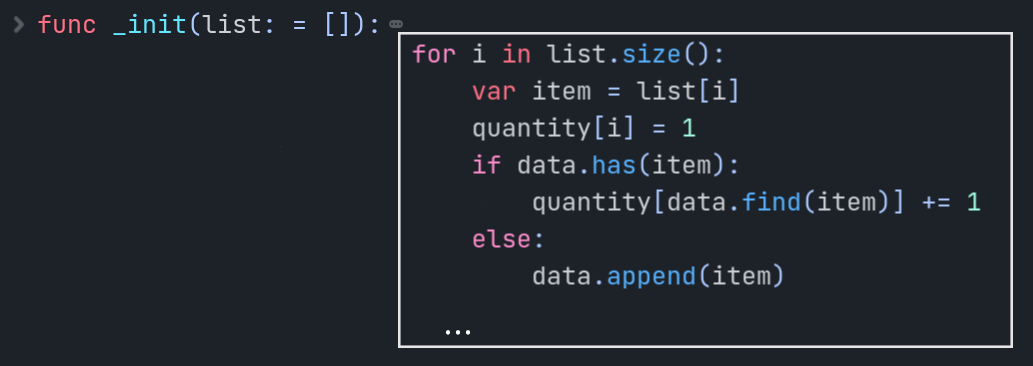 Add a popup window when hovering a code folding icon · Issue #7485 ...