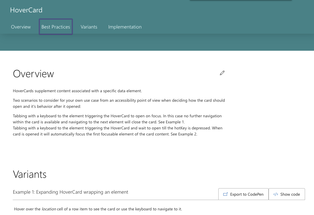 Hovercard Documentation Does Not Contain Best Practices · Issue 8821