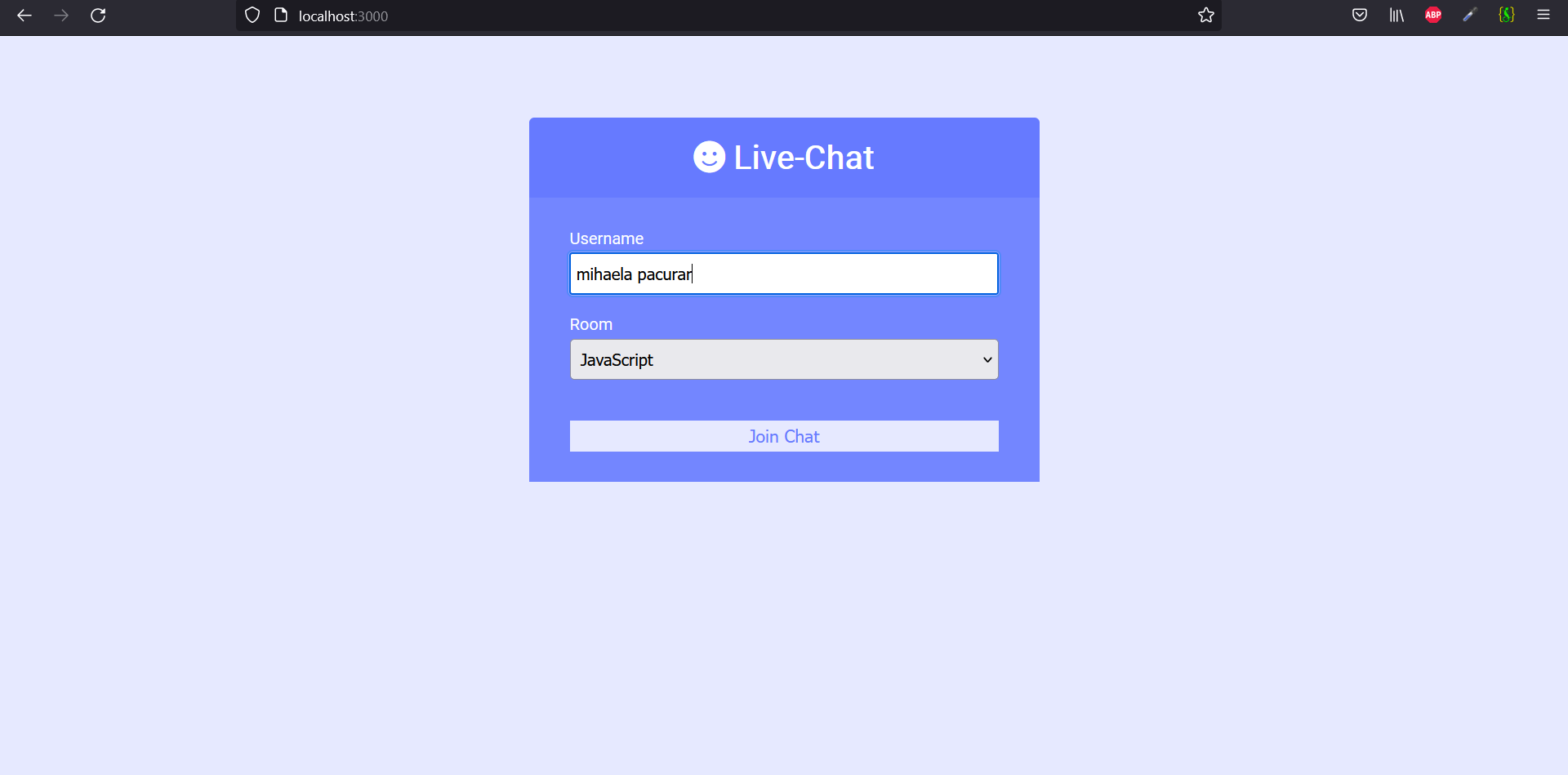 GitHub - pacurarmihaela/Live-Chat-NodeJS