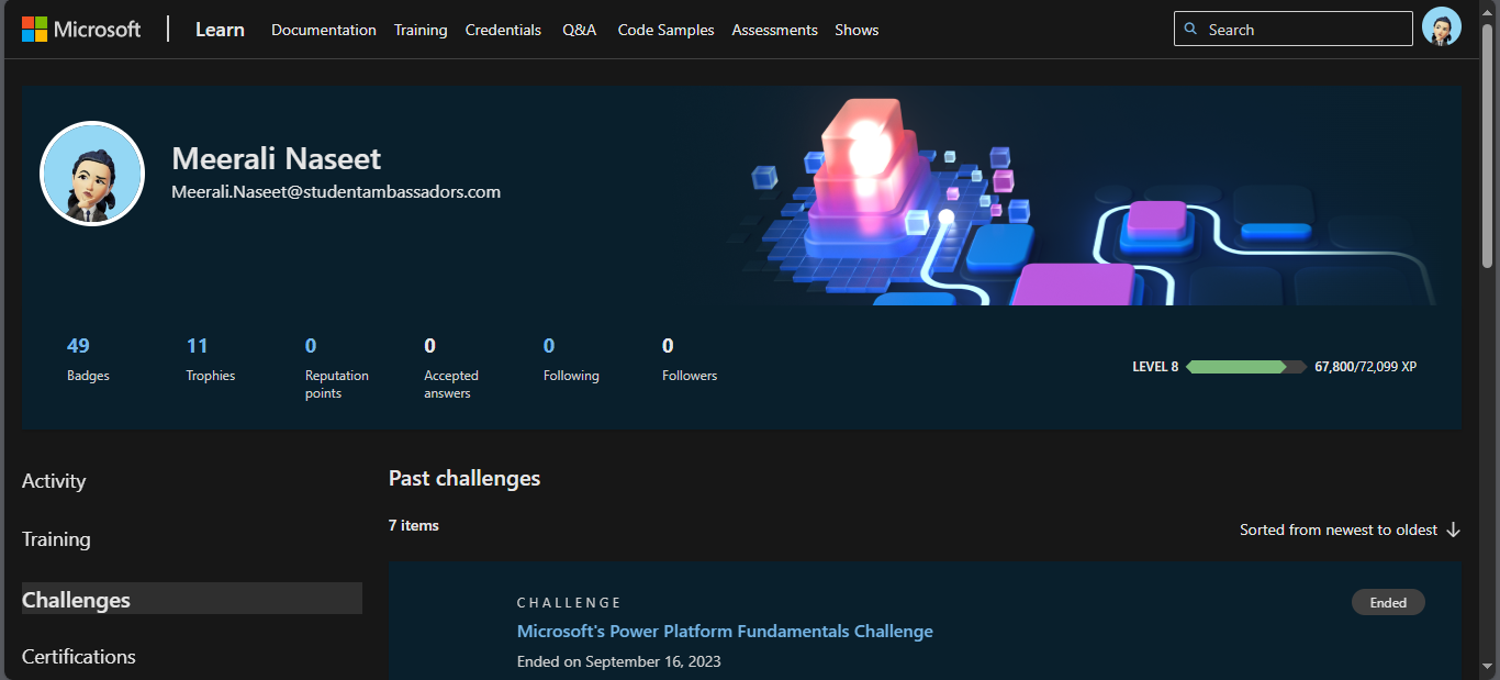 To make Challenges public in Microsoft Learn Profile · Issue #255 · microsoft/studentambassadors ...