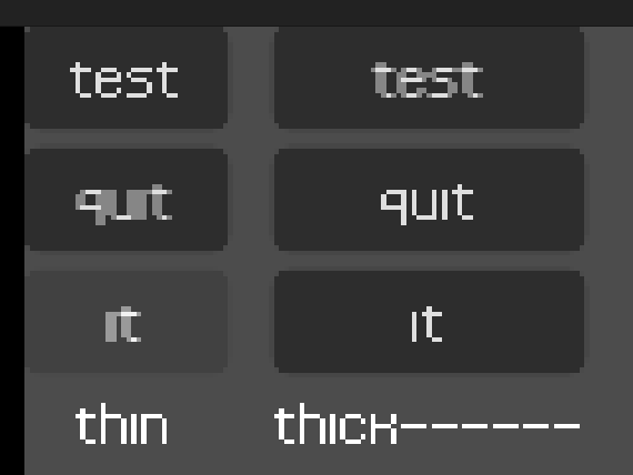 text rendering can break with small font size and depending on the font ...