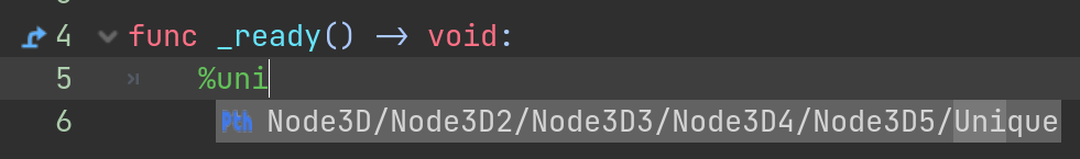Path completion for "unique name" nodes fills in the full path rather than only the node name ...