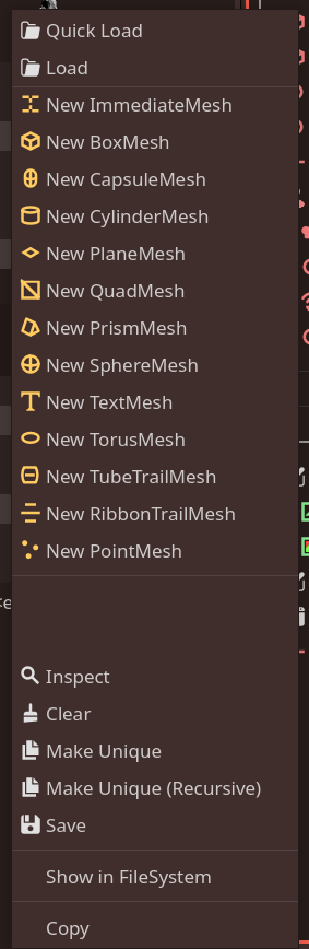 Put the `load` and `quick load` options first in the inspector's ...